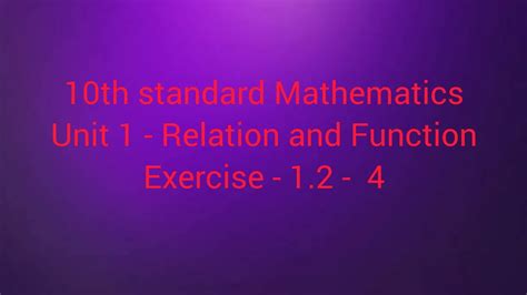 10th standard mathematics unit 1 relation and