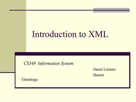 Xml Stands For Extensible Markup Language Ppt