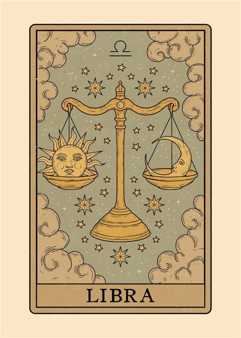 'Libra Tarot Card ' Poster, picture, metal print, paint by Thiago Corrêa | Displate | Tarot ...