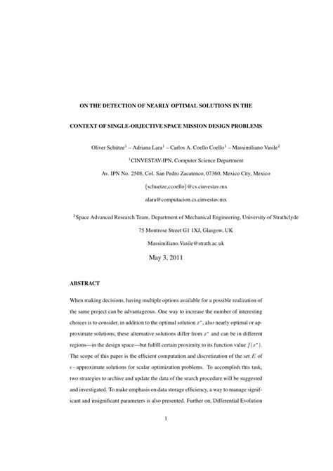 pdf on the detection of nearly optimal solutions in the context of