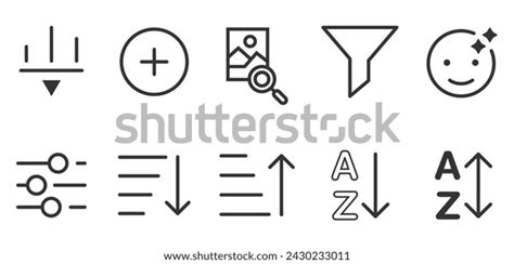 filter icon vector set filter control stock vector royalty free
