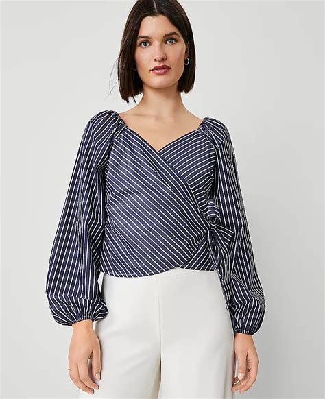 Long Sleeve Wrap Tops Ann Taylor