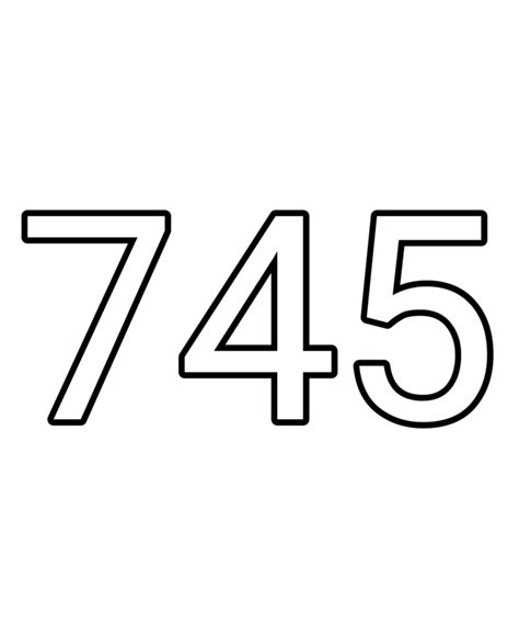 Black And White Color Numbers 745 59227634 Png