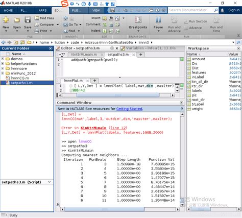 Matlab Lmnncg Error 出错 Index In Position 1 Exceeds Array Bounds Must