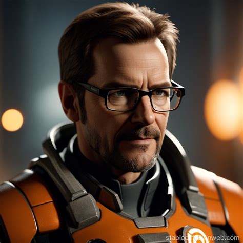 Gordon Freeman From Half Life Playing A Bass Guitar While Black Mesa Is