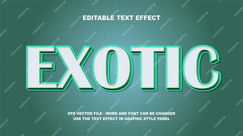 Premium Vector Editable Text Effect Exotic 3d Vector Template