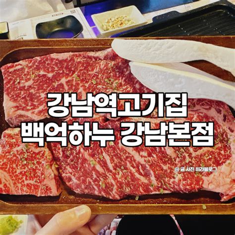 강남역고기집 한우 소고기 추천 백억하누 강남본점 네이버 블로그