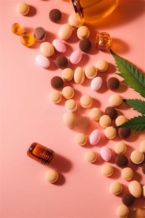 Capsule Herbal Cannabis Plant Medicine Herb Pill Oil Leaf Natural