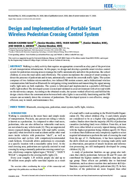 Pdf Design And Implementation Of Portable Smart Wireless Pedestrian Crossing Control System