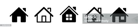 집 세트 아이콘입니다 앱 및 웹 사이트에 대한 웹 홈 아이콘입니다 간단한 흑백 집 아이콘 세트 서클 또는 메인 페이지 아이콘에 홈 로그인 벡터 일러스트 레이 션 가상현실에
