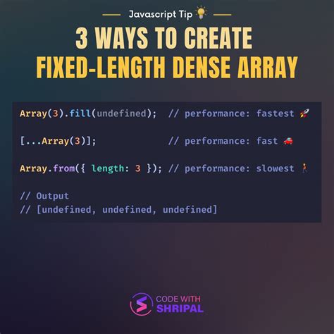 javascript tip 💡 3 ways to create a fixed length dense array in