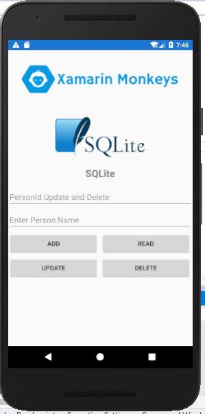 Xamarin Forms SQLite Database CRUD Operations
