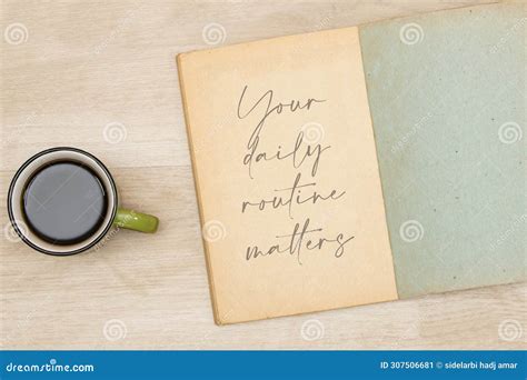 Handwriting Text Writing Your Daily Routine Matters On Old Book Stock Image Image Of Work