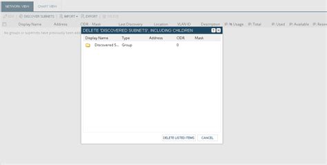 Unable To Delete A Subnet