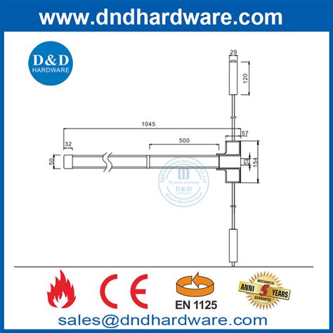CE Fire Rated Exterior Fire Door Panic Device Panic Exit Hardware Push Cross Bar DDPD049 From
