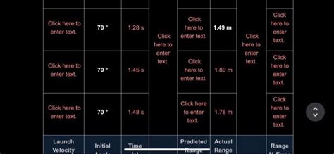 Solved Table Projectile Data For Rockets With Different Chegg Com