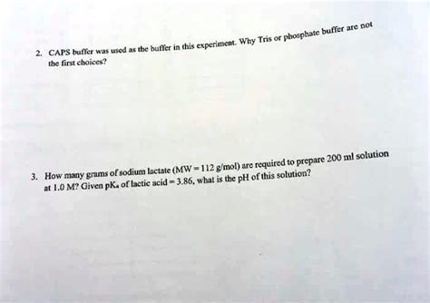 solved 2 caps buffer was used as the buffer in this experiment why