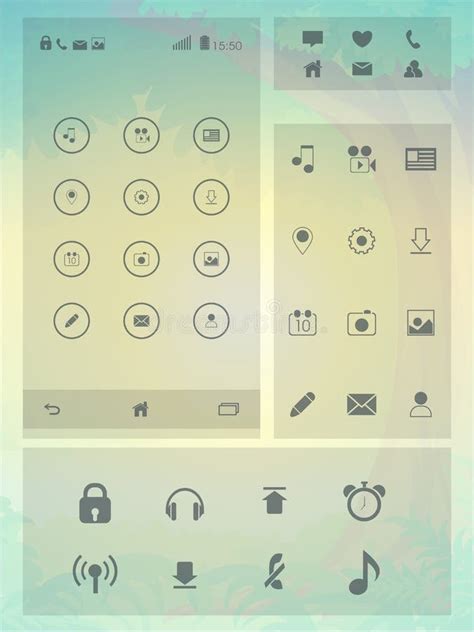 mobile app user interface template kit stock illustration