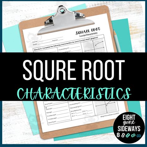 Square Root Function Worksheet By Teach Simple