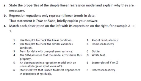 Solved A State The Properties Of The Simple Linear Chegg Com
