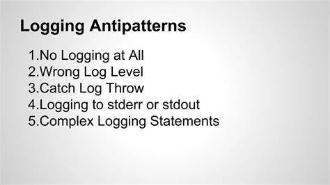Proper Application Logging PPT