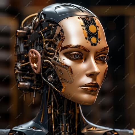 Premium Ai Image A Close Up Of A Female Robots Face