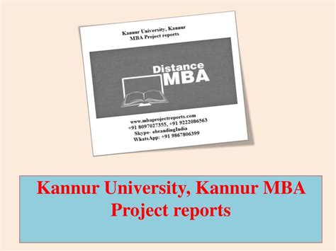 Ppt Kannur University Kannur Mba Project Reports Powerpoint