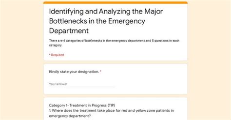 Identifying And Analyzing The Major Bottlenecks In The Emergency