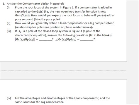 3 Answer The Compensator Design In General I From