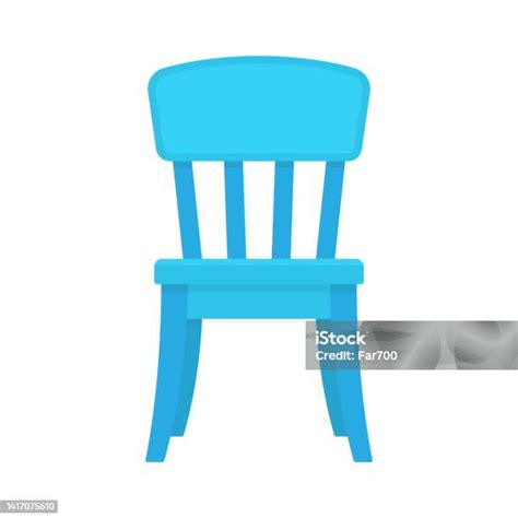 의자 아이콘입니다 컬러 실루엣 정면보기 벡터 간단한 평면 그래픽 일러스트레이션 흰색 배경에 격리된 개체입니다 격리 의자에 대한 스톡 벡터 아트 및 기타 이미지 Istock