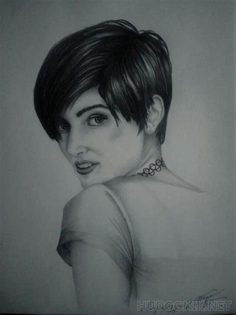 Картина Девушка с короткими волосам Размеры 21x29 Год 2018 Цена 0 рублей Художник