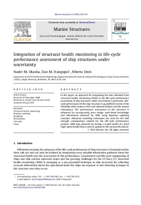 Pdf Integration Of Structural Health Monitoring In A System Performance Based Life Cycle