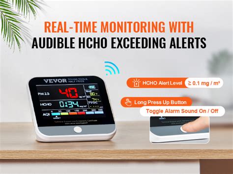 Vevor Mini Air Quality Monitor 8 In 1 Professional Pm2 5 Pm10 Pm1 0 Particle Counter