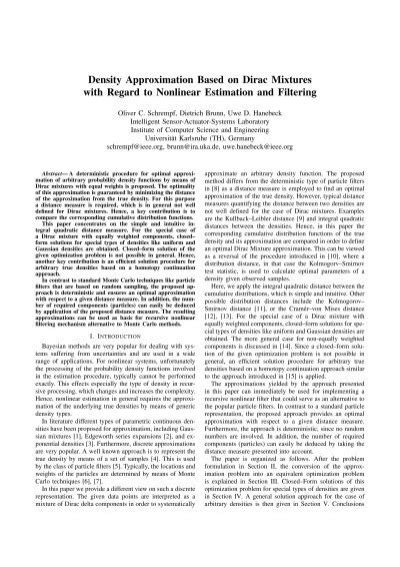 Density Approximation Based On Dirac Mixtures With Regard Isas