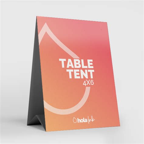 4x6 Table Tent Hola Ink Print