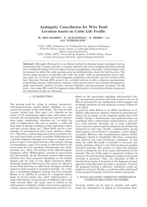 Pdf Ambiguity Cancellation For Wire Fault Location Based On Cable Life Profile