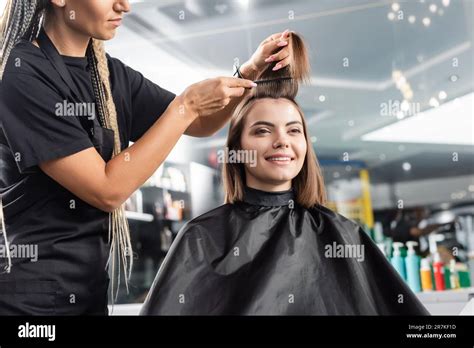 Beauty Profession Hairdo Hairdresser With Braids Brushing Short