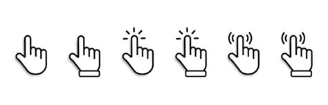 premium vector mouse click cursor set hand cursor click icon mouse
