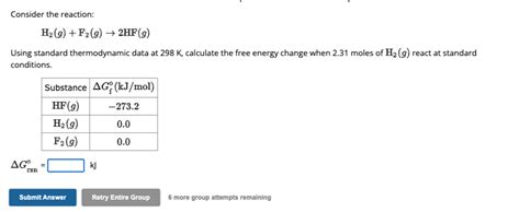 Solved Consider the reaction:H2(g)+F2(g)→2HF(g)Using | Chegg.com