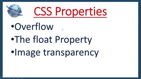 CSS Properties (Overflow, Float, Image Transparency) - YouTube