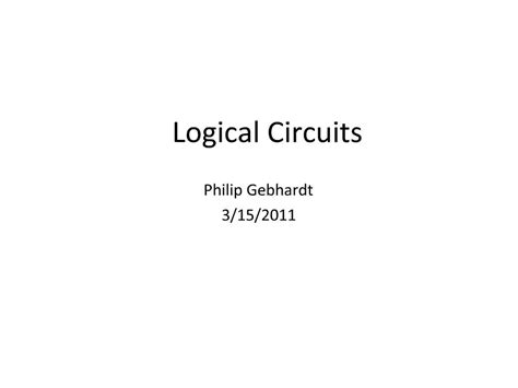PPT Logical Circuits PowerPoint Presentation Free Download ID 741814