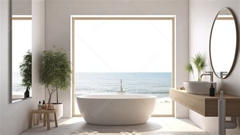 Bright And Serene Bathroom Design With A Breathtaking Beach Surrounding
