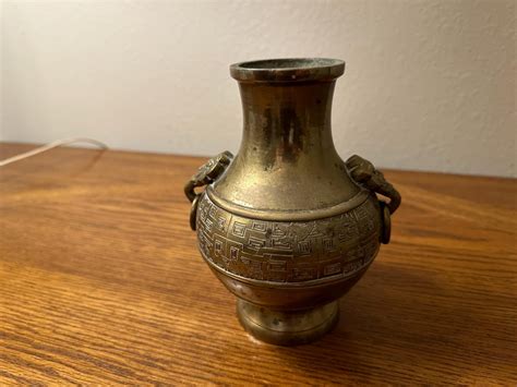 Small Solid Brass Pot With Designs Etsy