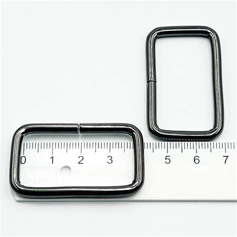 Metal Rectangle Ring Gunmetal 38mm 2 Pack Fabric8