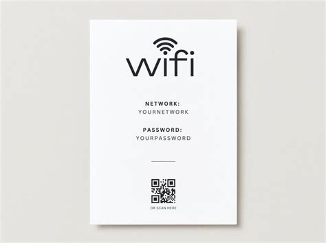 Wifi Printable Qr Code Sign Qr Wifi Wifi Password Sign Printable