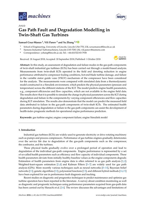 Pdf Gas Path Fault And Degradation Modelling In Twin Shaft Gas Turbines
