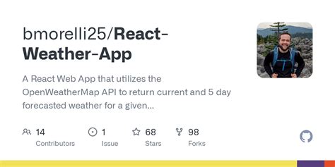 Github Bmorelli25react Weather App A React Web App That Utilizes The Openweathermap Api To