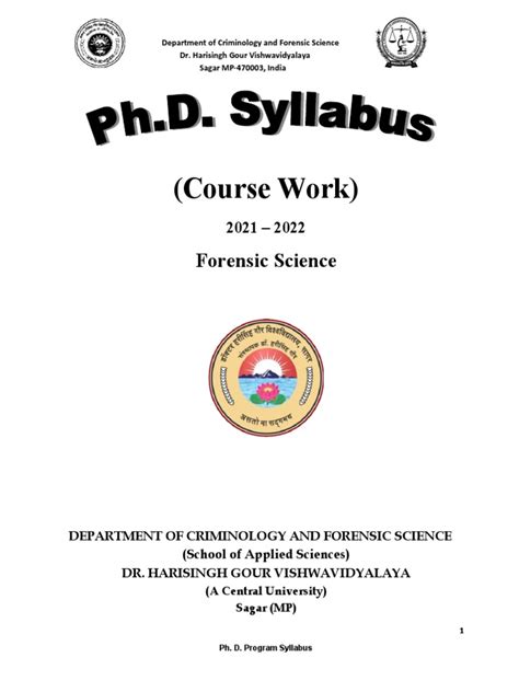 phd forensic science syllabus 2021 22 pdf
