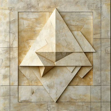 Geometric Art Features Unique Triangular Shapes Arranged Asymmetrically On A Textured Surface