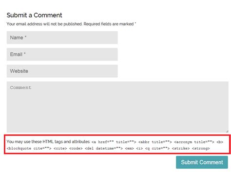 How To Remove Html Tags Help Text From Wordpress Comment Form
